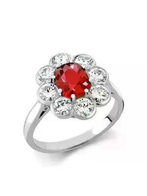 PRAGNELL Platinum Ruby And Diamond Ring