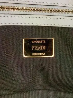 Fendi 2010-2024 Zucca Glazed Fabric Cage Baguette Satchel - Brown