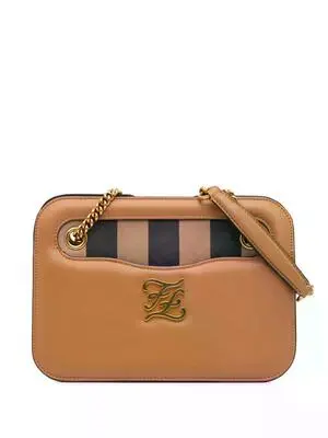 Fendi Karligraphy Pocket Shoulder Bag - Brown