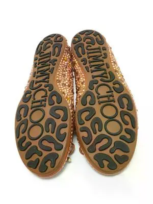 JIMMY CHOO Crystal-embellished Ballet Flats