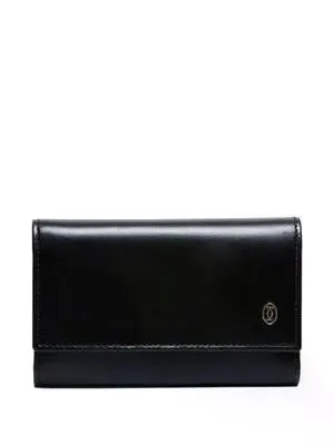 CARTIER 2000-2020 Logo-plaque Leather Key Case - Black