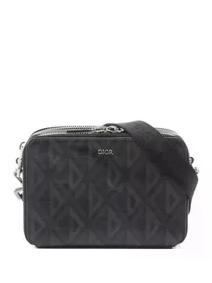 Dior 2010s Geometric-pattern Messenger Bag - Black