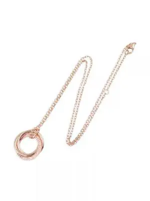 CARTIER 2010s 18k Rose Gold Trinity Sapphire Necklace - Pink