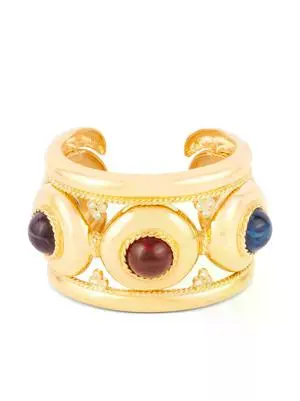 Givenchy 1980s Gemstone-embellished Cuff Bracelet - Gold