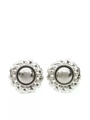 Givenchy 2000s Domed Clip-on Earrings - Silver