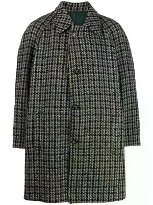 A.N.G.E.L.O. VINTAGE CULT 1980s Check-pattern Virgin Wool Coat - Grey