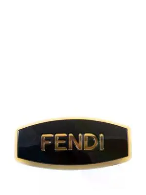 Fendi 2000s Logo Hair Clip - Gold