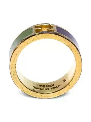 Fendi Enamel Logo Ring