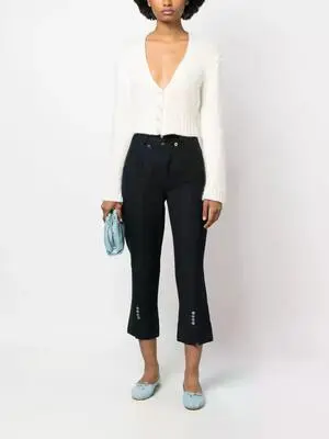 Dior 1990s Flared Cropped Trousers With Buttoned Cuffs