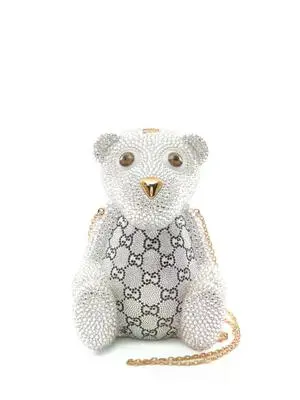 Gucci 2010s Gg Teddy Bear Chain Shoulder Bag - Silver