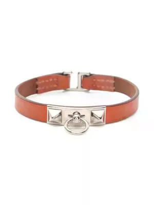 Hermès 2022 Studded Leather Bracelet - Silver