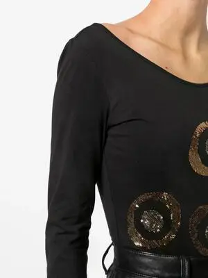 Versace 2000s Sequinned Long-sleeved Top