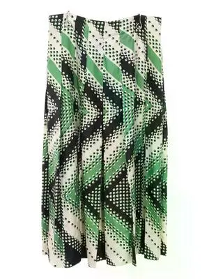 Gucci 00s Patterned Silk Midi Skirt