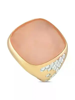 CASATO 18k Yellow Diamond And Chalcedony Signet Ring - Gold