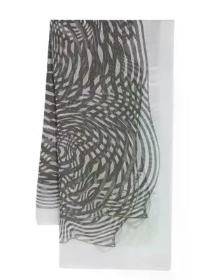 Hermès 2010s Abstract-pattern Semi-sheer Scarf - Brown