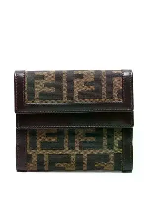 Fendi 1990-2000s Zucca Canvas Wallet - Brown