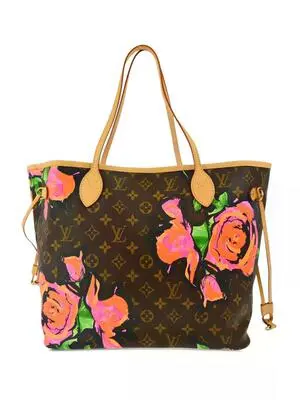 LOUIS VUITTON 2008 X Stephen Sprouse Rose Neverfull Tote Bag - Brown