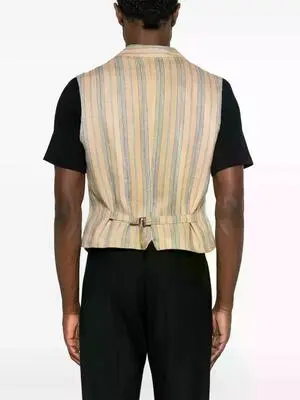 ROMEO GIGLI 1990s Striped Herringbone Vest