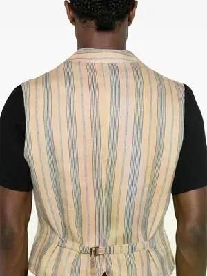 ROMEO GIGLI 1990s Striped Herringbone Vest