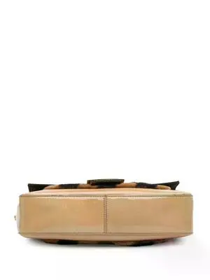Fendi 2010-2024 Shearling Pequin Baguette Satchel - Brown