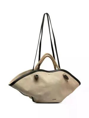JIL SANDER Canvas Sombrero Satchel