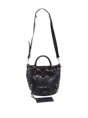 Balenciaga 2010-2020 Pompon Leather Tote Bag - Black