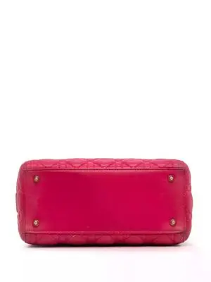 Dior 2014 Medium Lambskin Cannage Lady Satchel - Pink