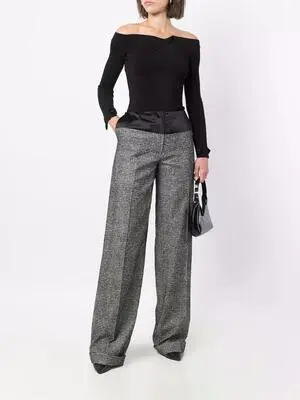 Gianfranco Ferre 1990s Patterned Wide-leg Trousers