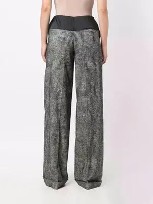 Gianfranco Ferre 1990s Patterned Wide-leg Trousers