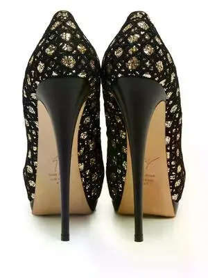 GIUSEPPE ZANOTTI 160mm Glitter Platform Pumps - Black