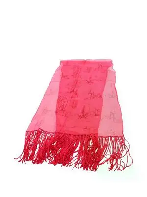 Hermès 2010s Stall Fringed Printed Scarf - Pink