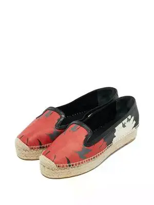 Alexander McQueen Floral-print Leather Espadrilles