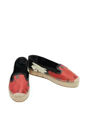 Alexander McQueen Floral-print Leather Espadrilles