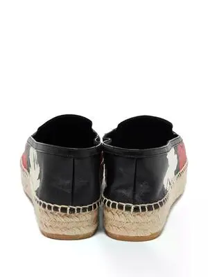 Alexander McQueen Floral-print Leather Espadrilles