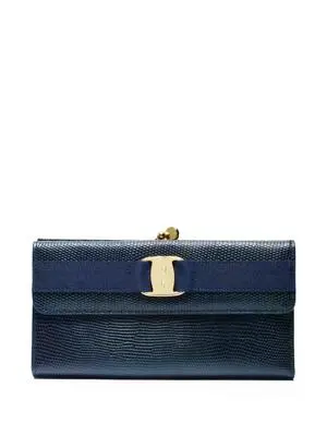 FERRAGAMO 1990-2000s Vara Leather Wallet - Blue