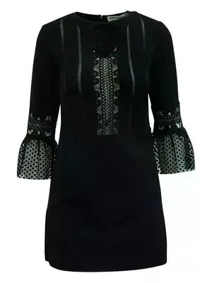 SELF-PORTRAIT Lace-insert Bell-sleeve Mini Dress