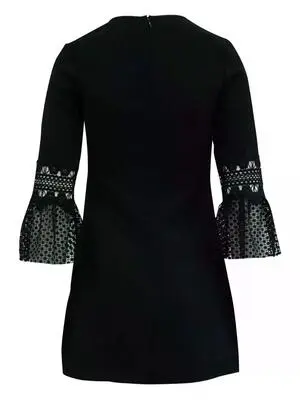 SELF-PORTRAIT Lace-insert Bell-sleeve Mini Dress