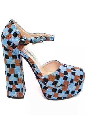 Prada Check Pattern Sandals