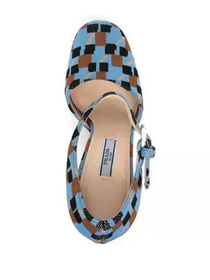 Prada Check Pattern Sandals