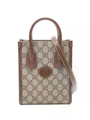 Gucci Gg Monogram Mini Tote Bag - Neutrals