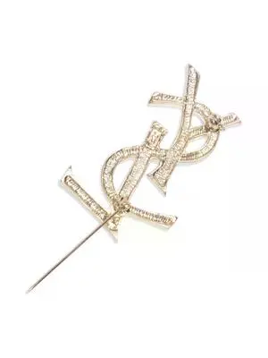 Saint Laurent 1980-2000 Logo-plaque Brooch