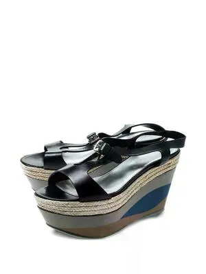 SERGIO ROSSI 95mm Wedged Platform Sandals