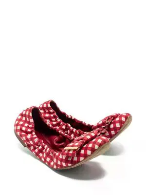 LOUIS VUITTON Check-print Ballet Flats