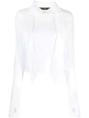 John Galliano 1990 Bow-detail Cotton Blouse - White