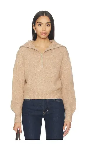 Susana Monaco Wool Half Zip Collar Sweater