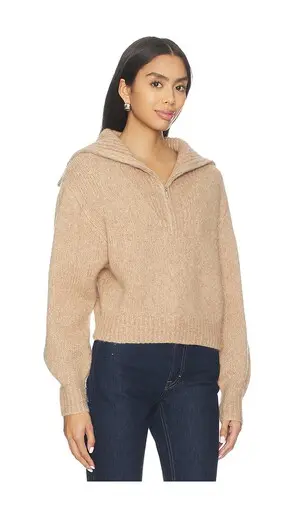 Susana Monaco Wool Half Zip Collar Sweater