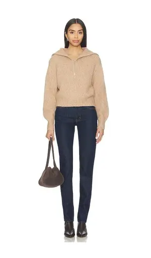 Susana Monaco Wool Half Zip Collar Sweater
