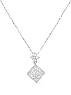 LB EXCLUSIVE Platinum And Diamond Pendant Necklace - Silver