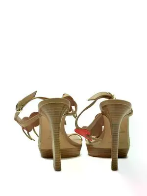 SERGIO ROSSI 100mm Cherry Leather Sandals