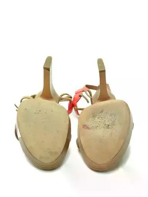 SERGIO ROSSI 100mm Cherry Leather Sandals